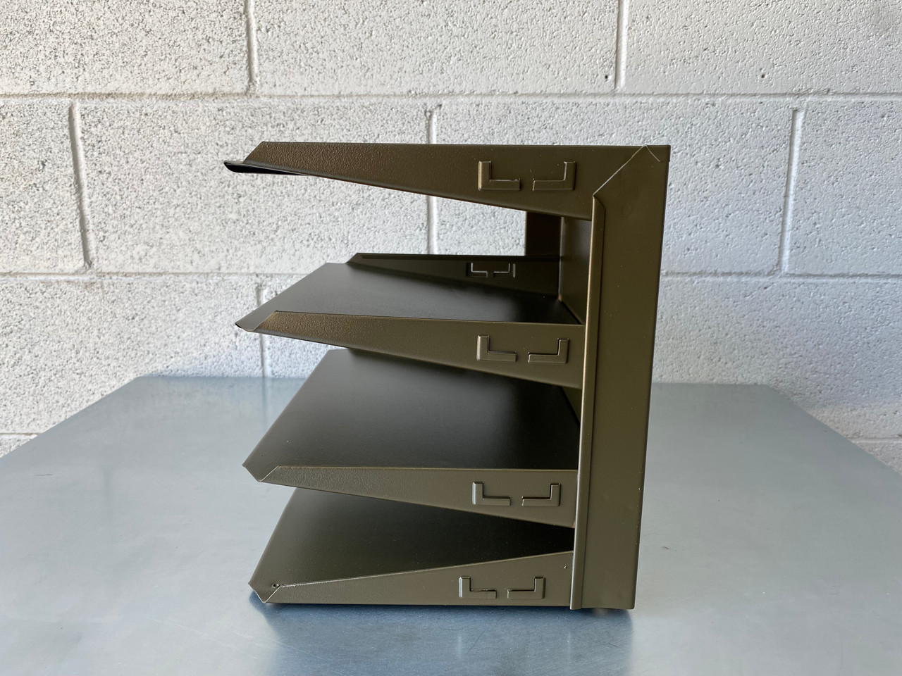 SOLD - 4 Tier File / Paper Organizer in Bronze - Rehab Vintage Interiors
