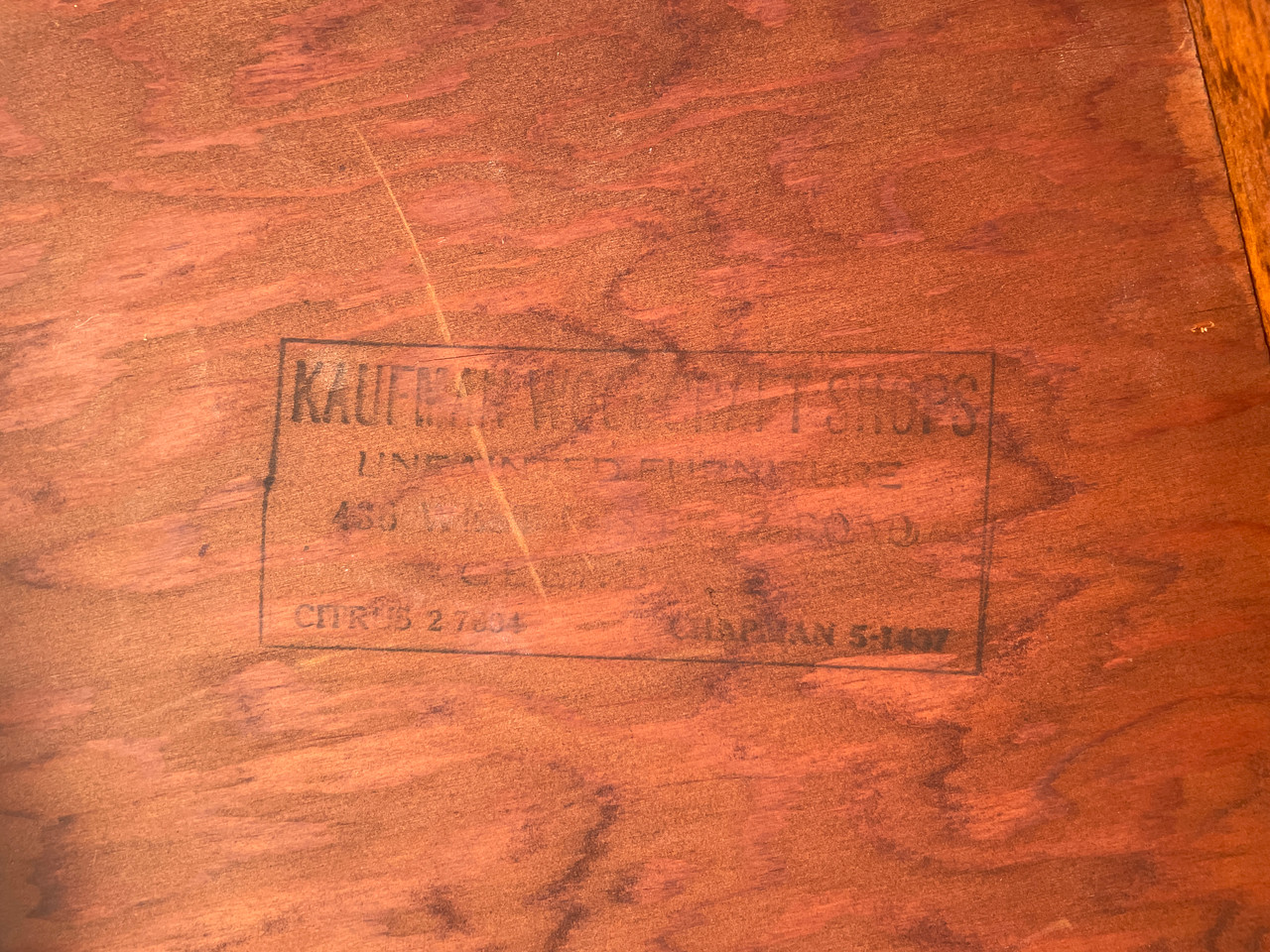 SOLD - Antique Desk & Stool by Kaufman Woodcraft Shops - Rehab Vintage ...