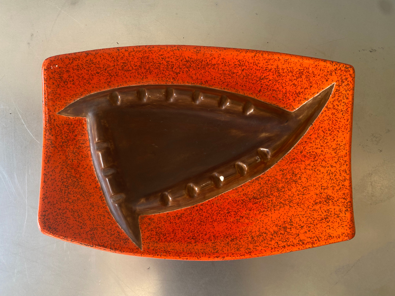 Vintage Orange Ceramic Tray by Mallory Ceramic Studio - Rehab Vintage ...