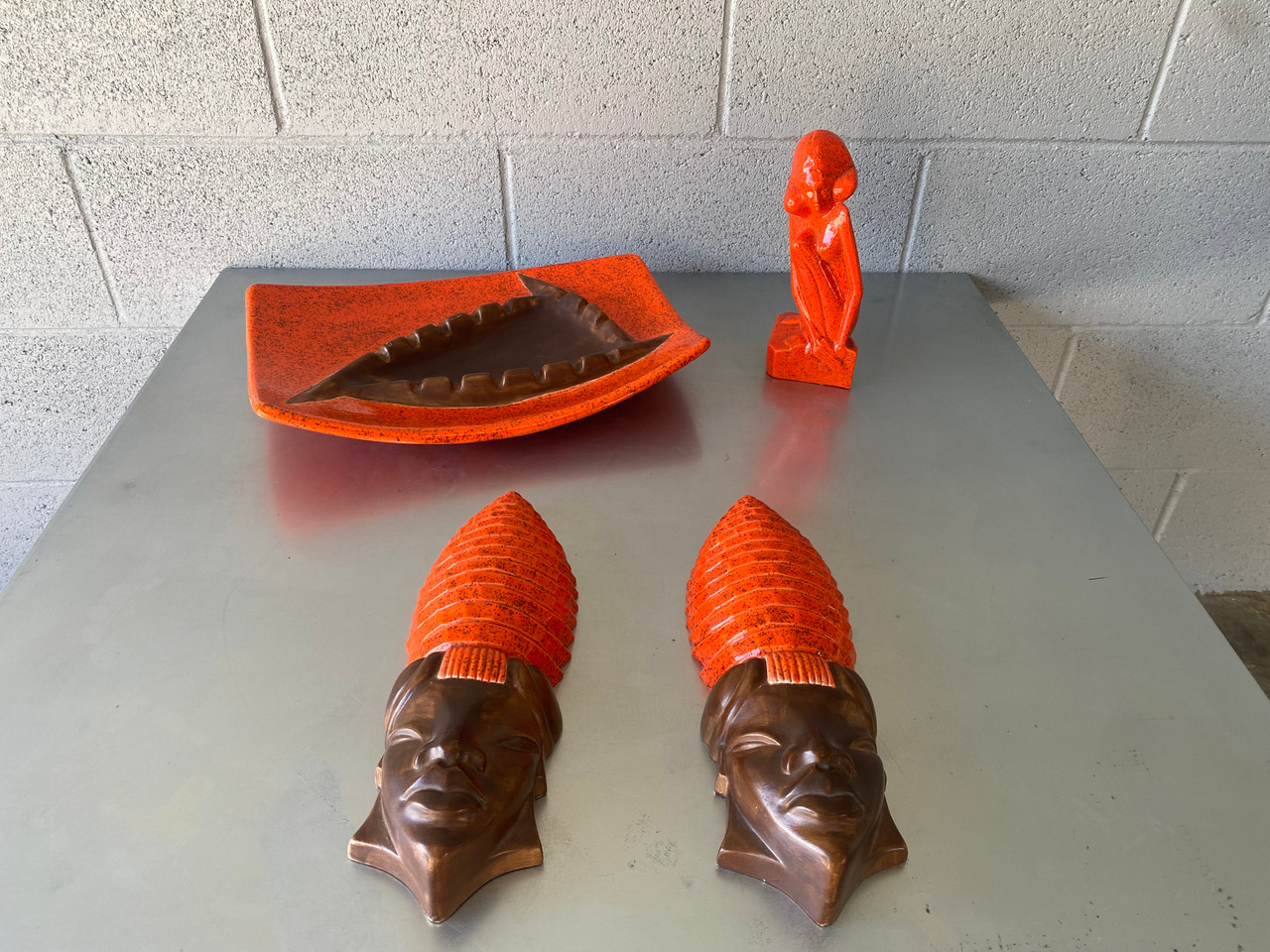 Vintage Orange Ceramic Tray by Mallory Ceramic Studio - Rehab Vintage ...