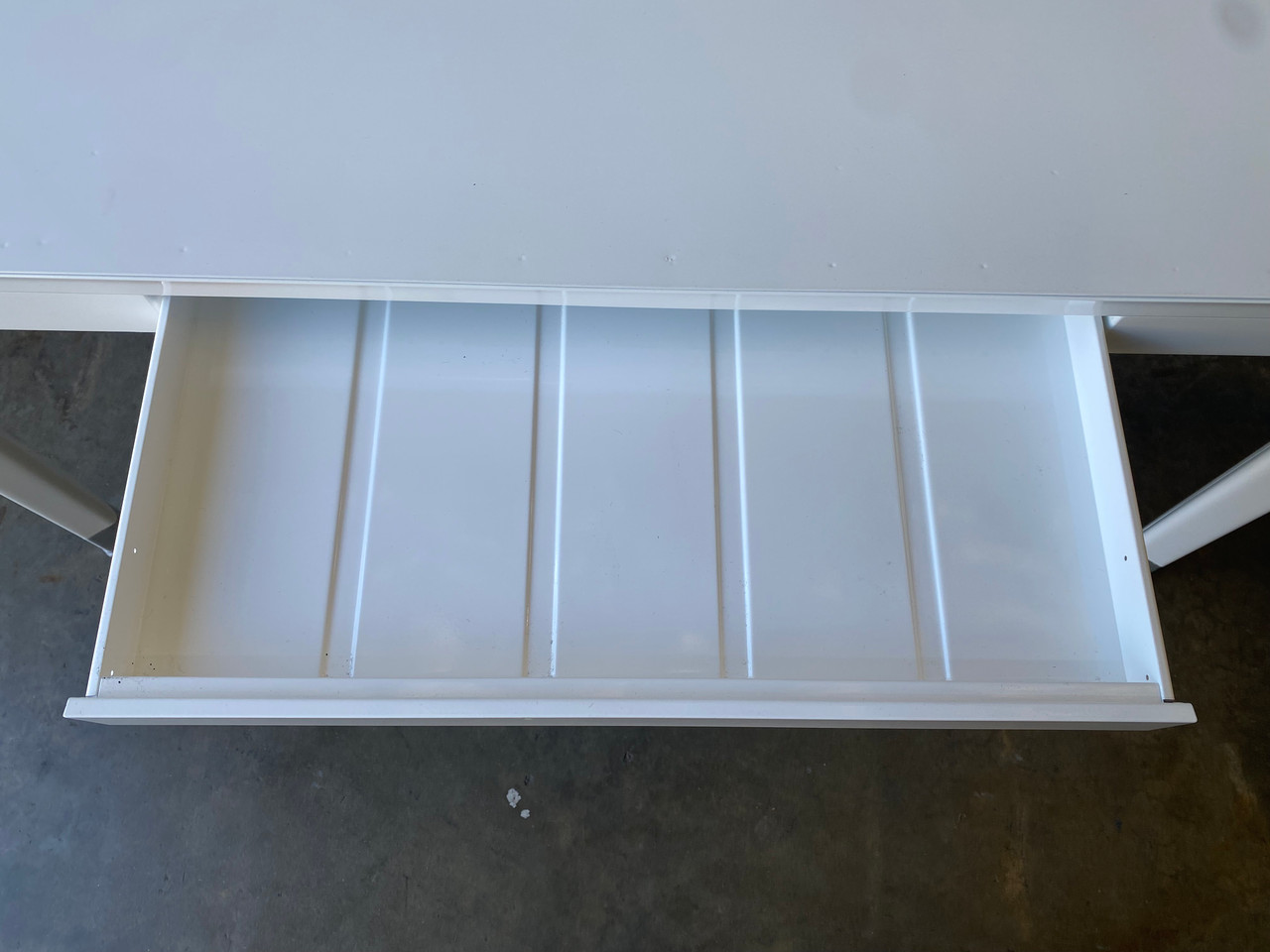 SOLD - Vintage General Fireproofing 4 Leg Table - Rehab Vintage Interiors