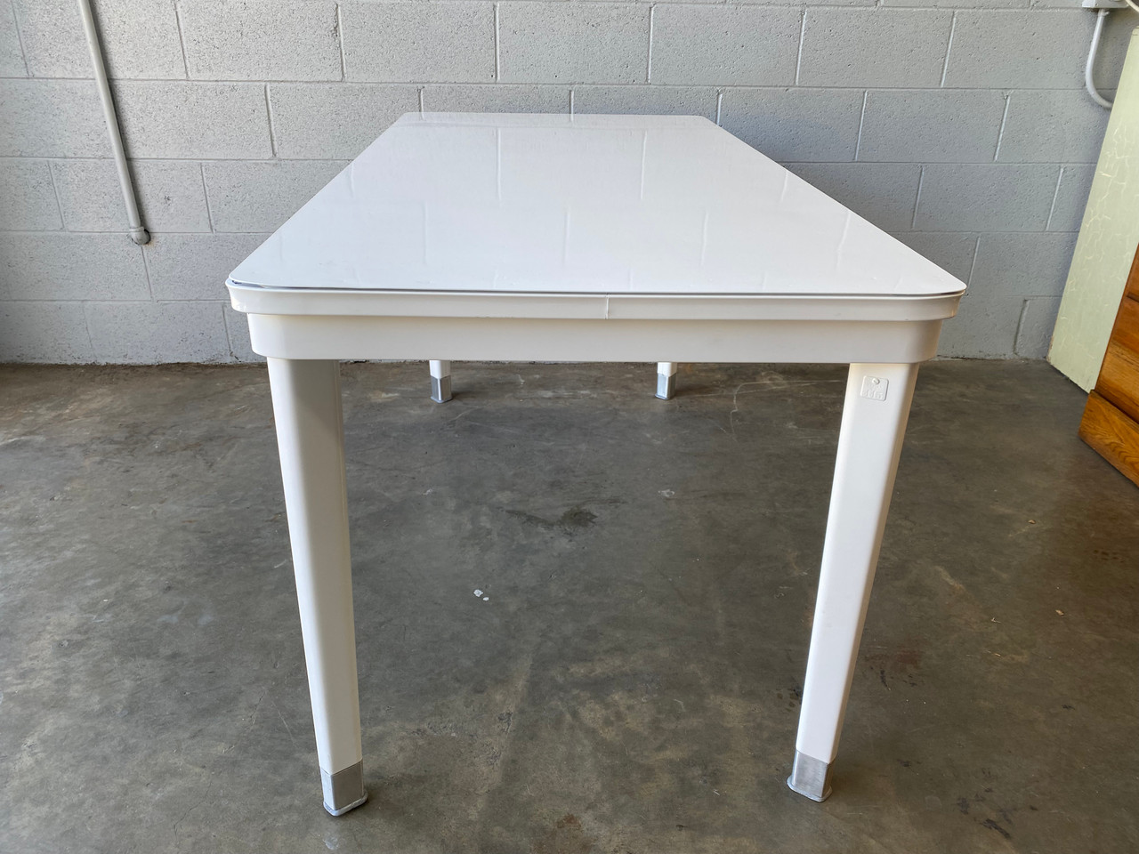 SOLD - Vintage General Fireproofing 4 Leg Table - Rehab Vintage Interiors
