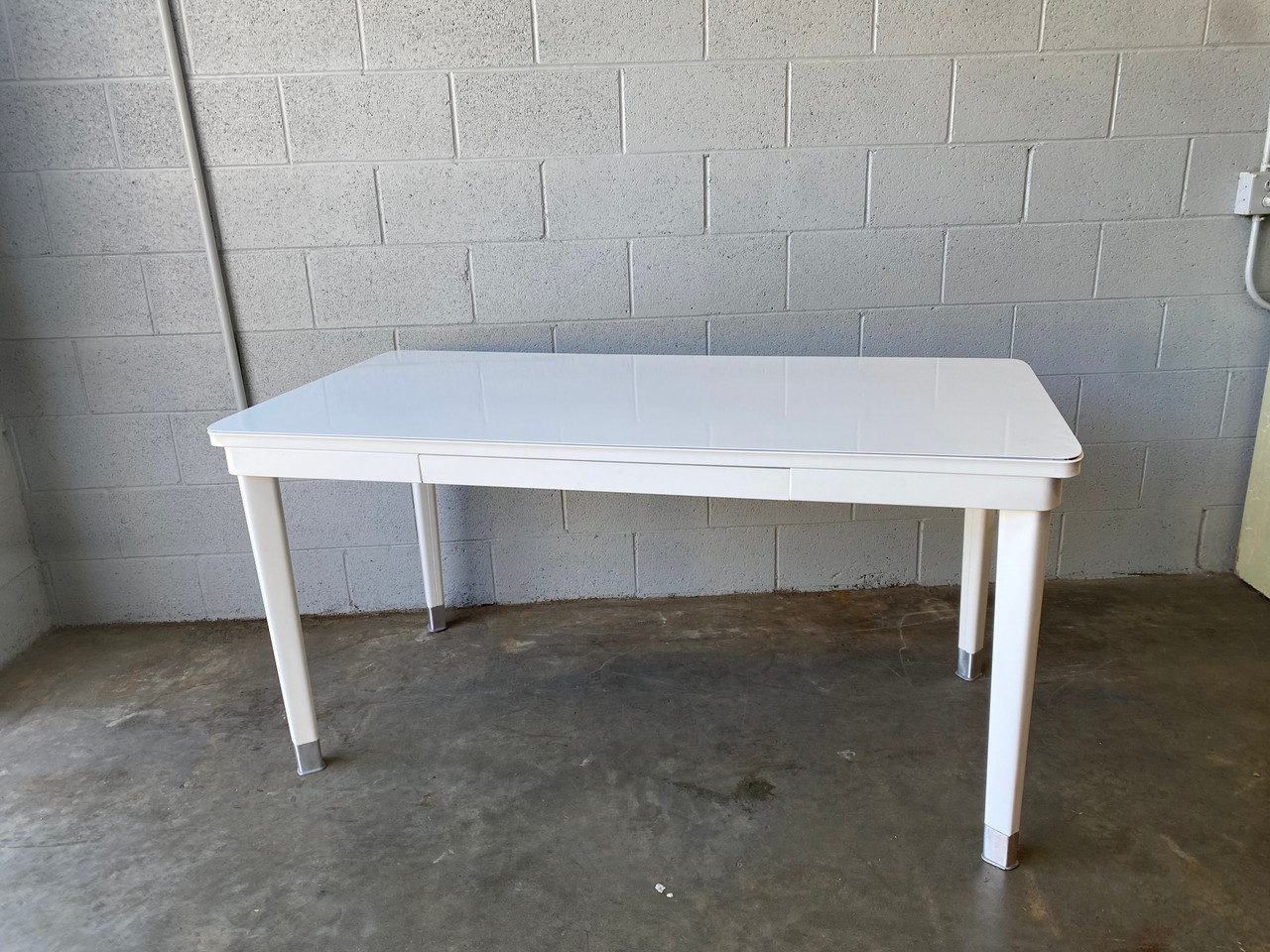 SOLD - Vintage General Fireproofing 4 Leg Table - Rehab Vintage Interiors