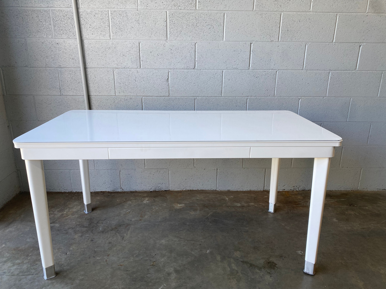 SOLD - Vintage General Fireproofing 4 Leg Table - Rehab Vintage Interiors