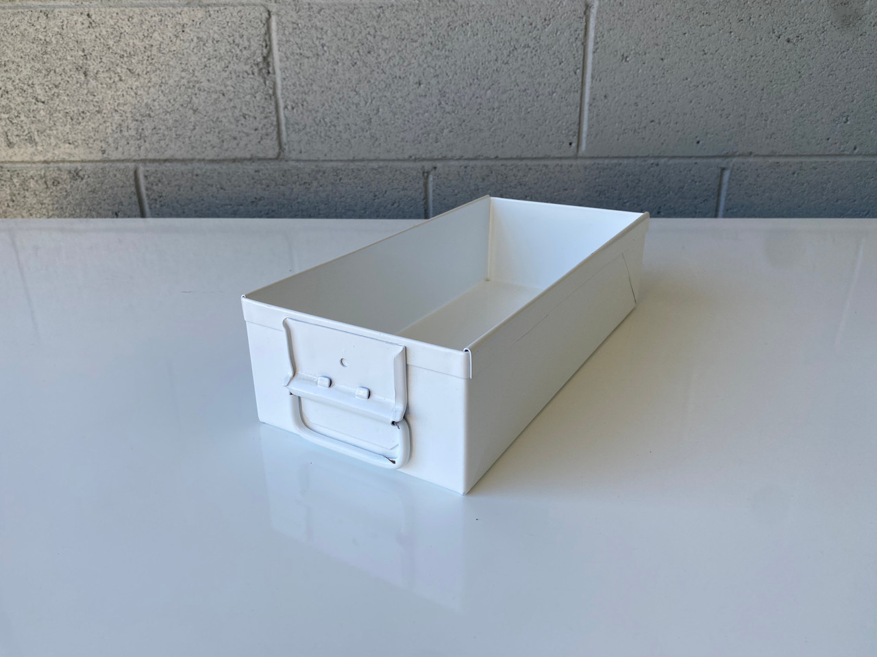 1950s Card File Drawer, Refinished In White - Rehab Vintage Interiors