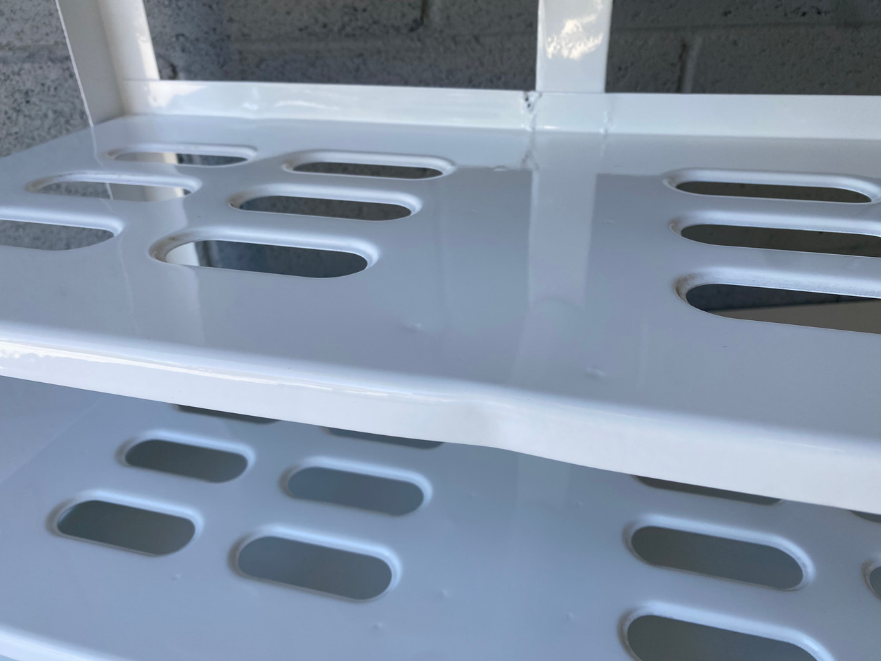 SOLD - 2 Wide Multipurpose Steel Rack Refinished In White - Rehab ...