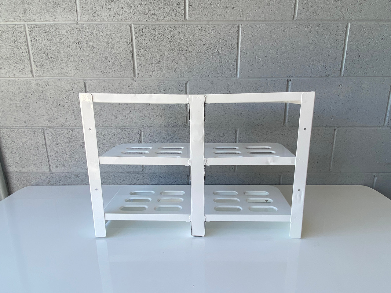 SOLD - 2 Wide Multipurpose Steel Rack Refinished In White - Rehab ...