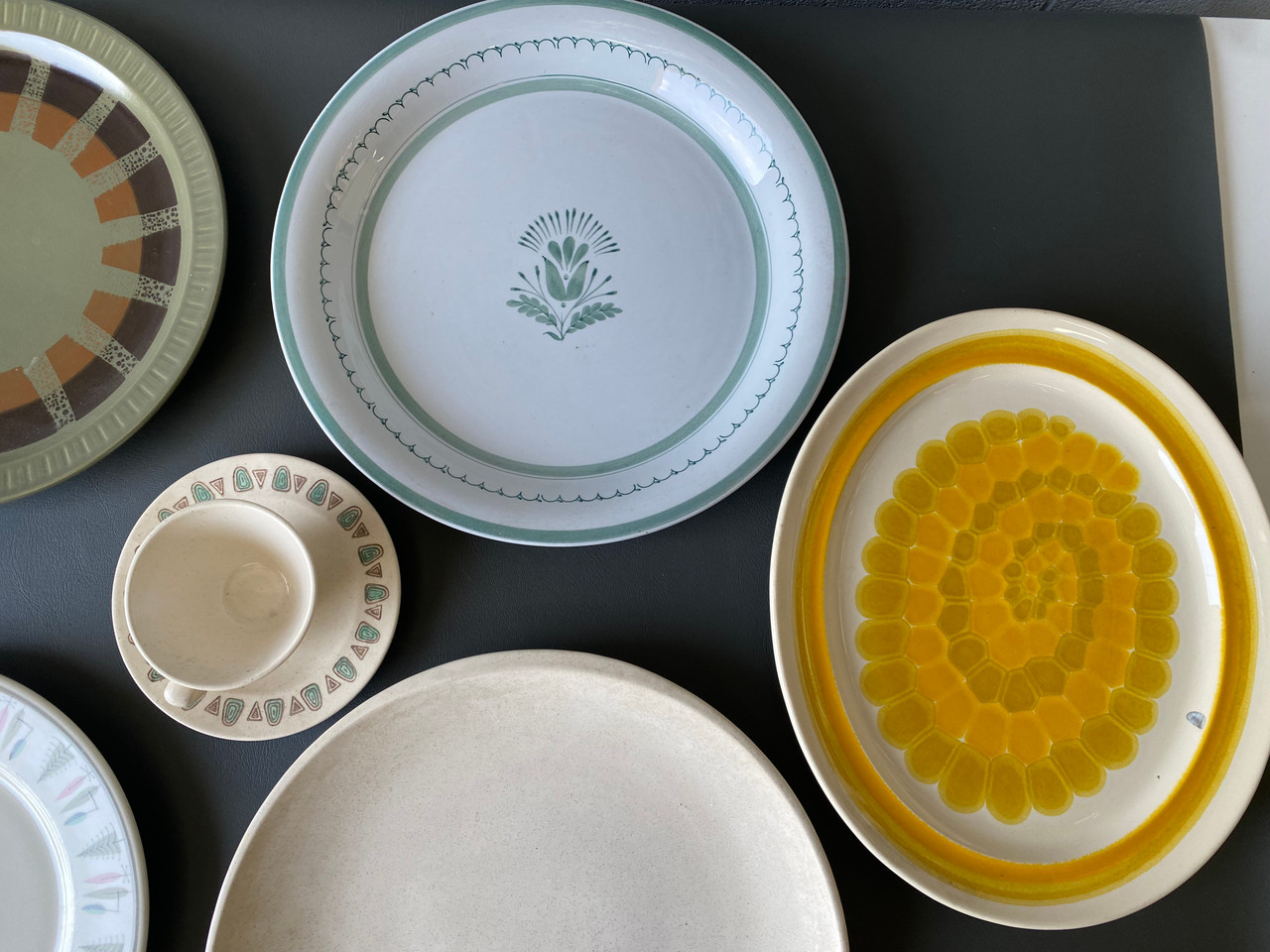 SOLD - Vintage Mid Century Ceramic Multi Color Plates, Set of 10 ...