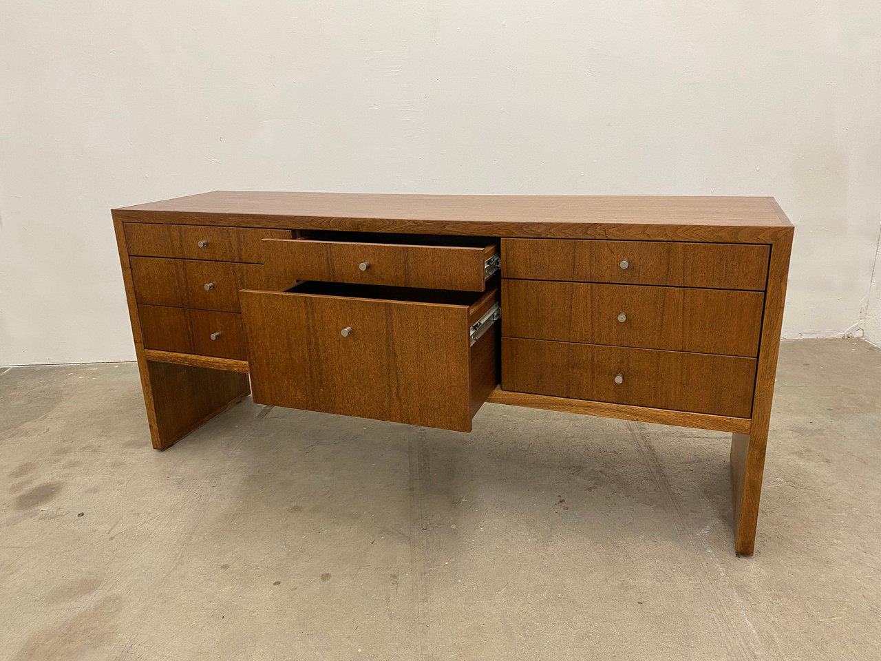 SOLD - 1990s 8 Drawer Walnut Credenza - Rehab Vintage Interiors
