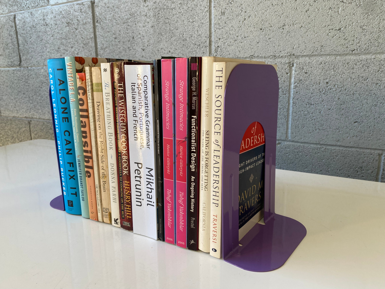 SOLD - Classic Vintage Steel Library Bookends, Refinished in Purple ...