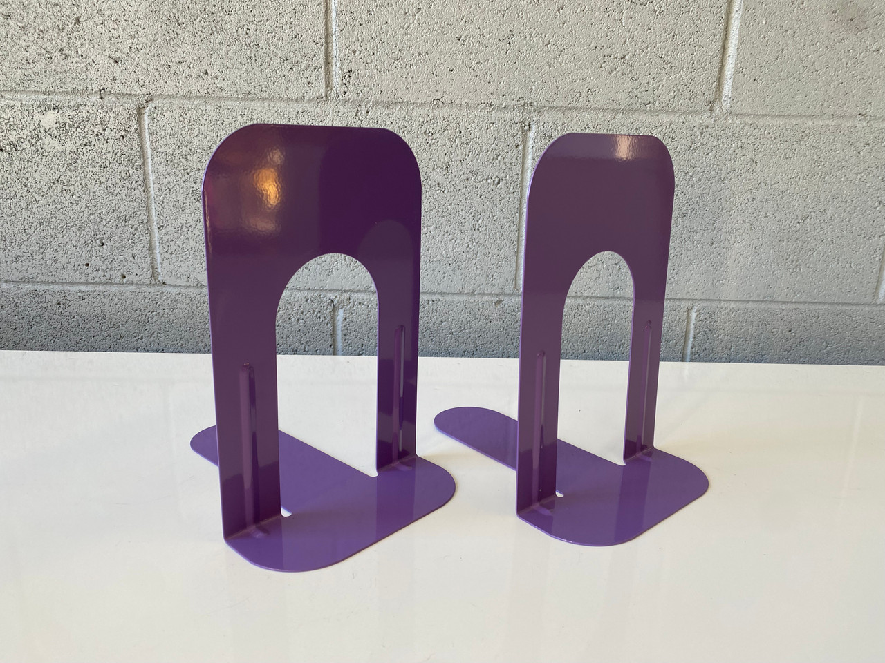 SOLD - Classic Vintage Steel Library Bookends, Refinished in Purple ...