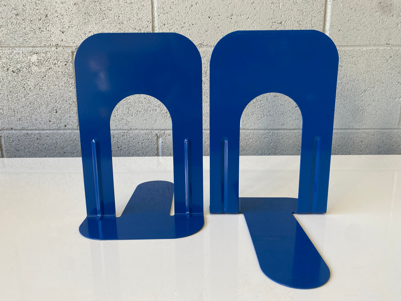 SOLD - Classic Vintage Steel Library Bookends, Refinished in Blue ...