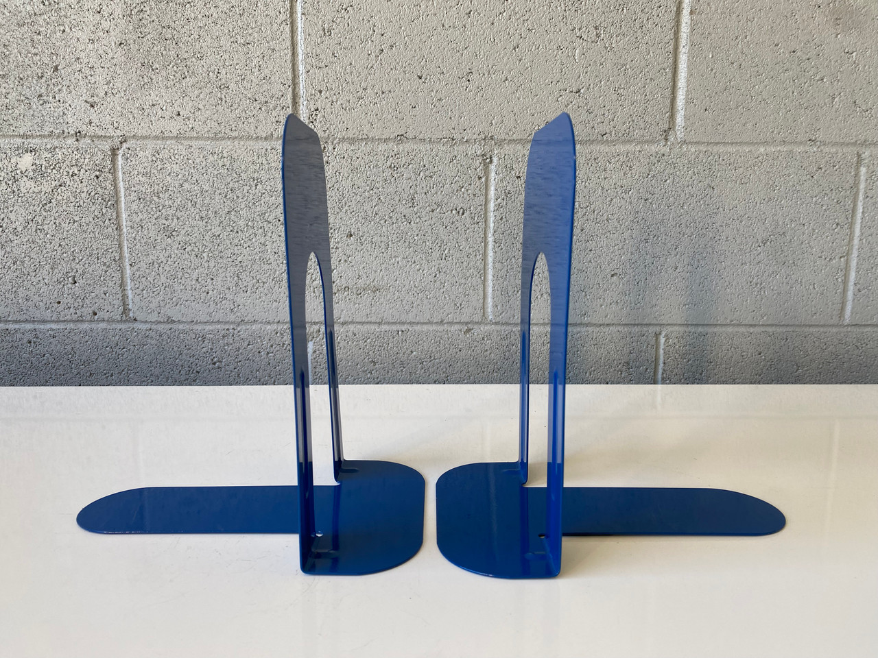 SOLD - Classic Vintage Steel Library Bookends, Refinished in Blue ...
