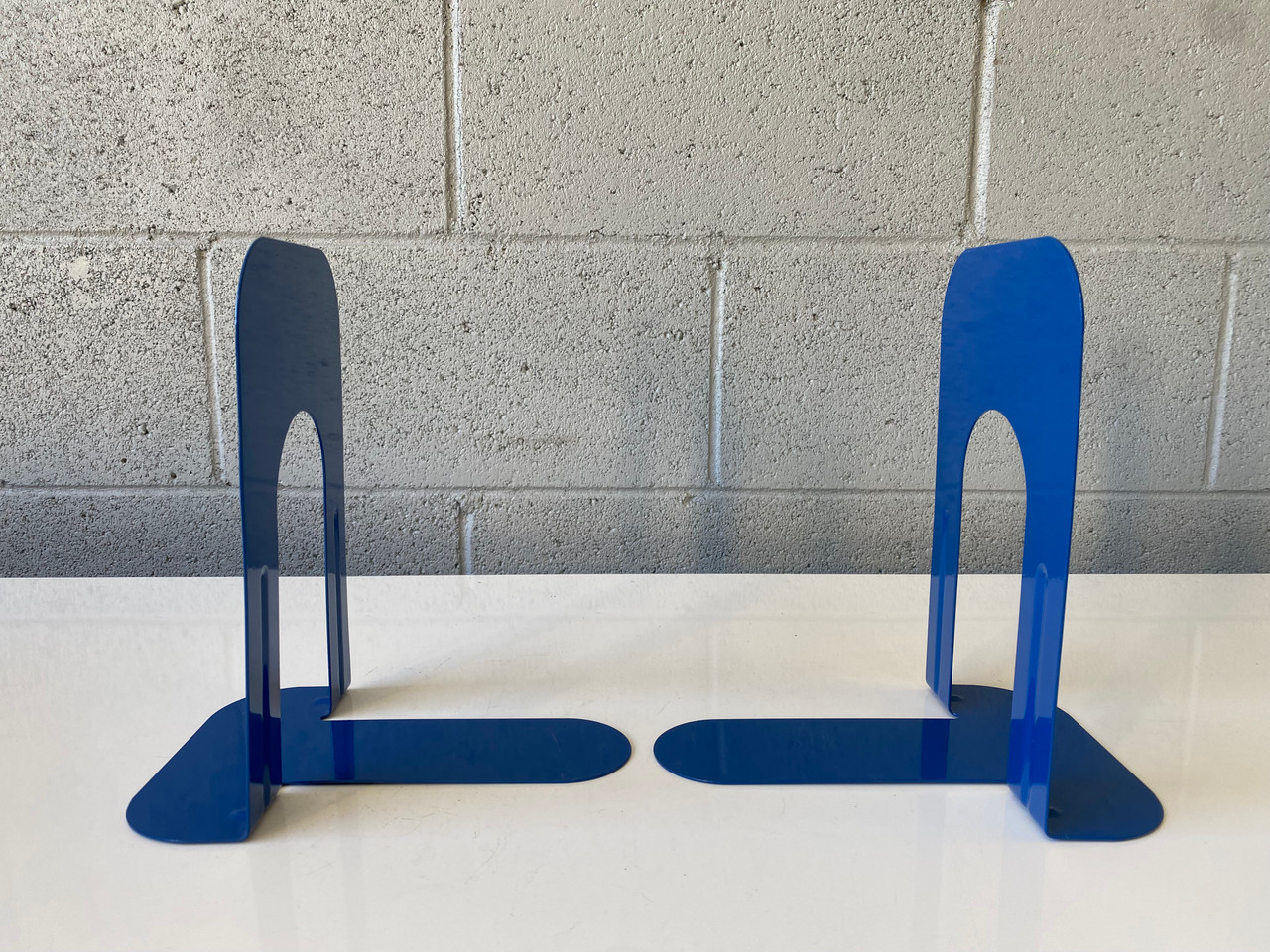 SOLD - Classic Vintage Steel Library Bookends, Refinished in Blue ...