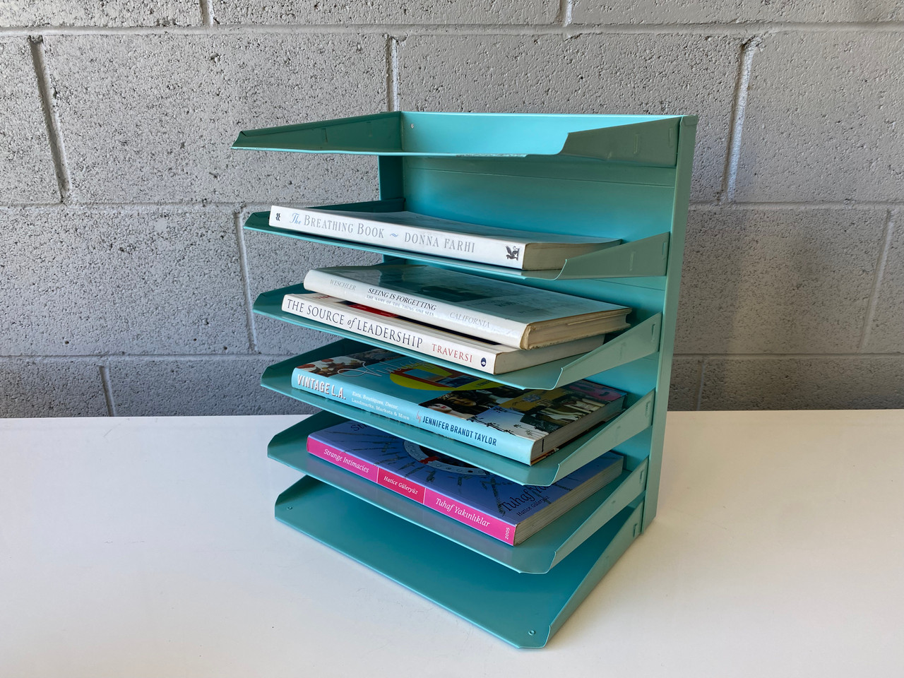 SOLD - 6 Tier File / Paper Organizer in Tiffany Blue - Rehab Vintage ...