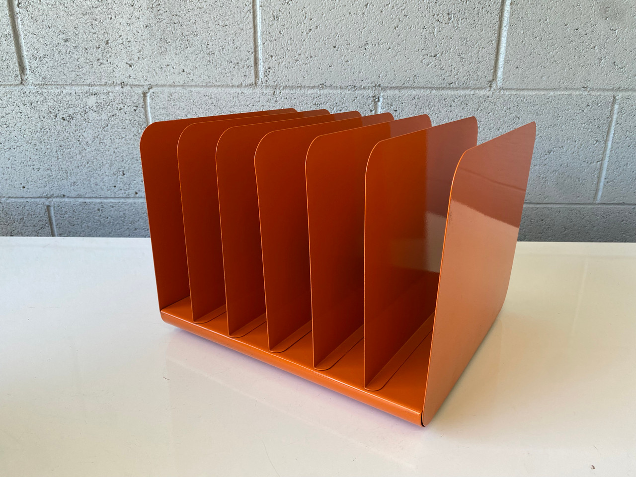 SOLD - 1970s 6 Slot Paper Holder, Refinished in Orange - Rehab Vintage ...