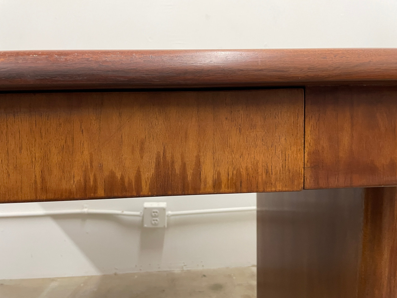 SOLD - 1940s Stow & Davis Panel Leg Walnut Desk - Rehab Vintage Interiors