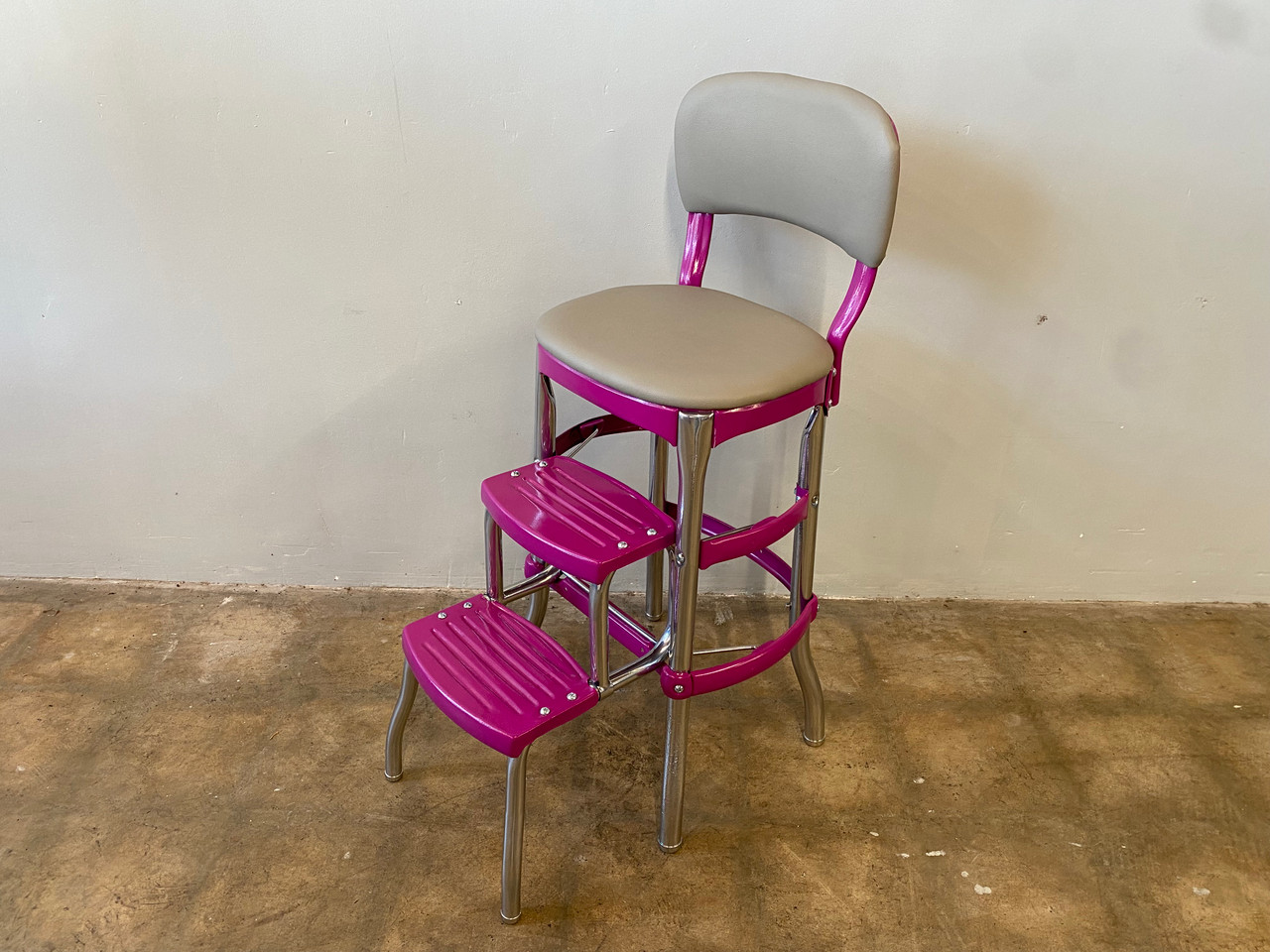 SOLD - 1950s Cosco Counter Chair / Step Stool Refinished in Purple and ...