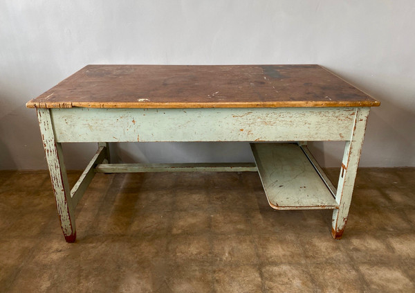 Antique Work Table - Green