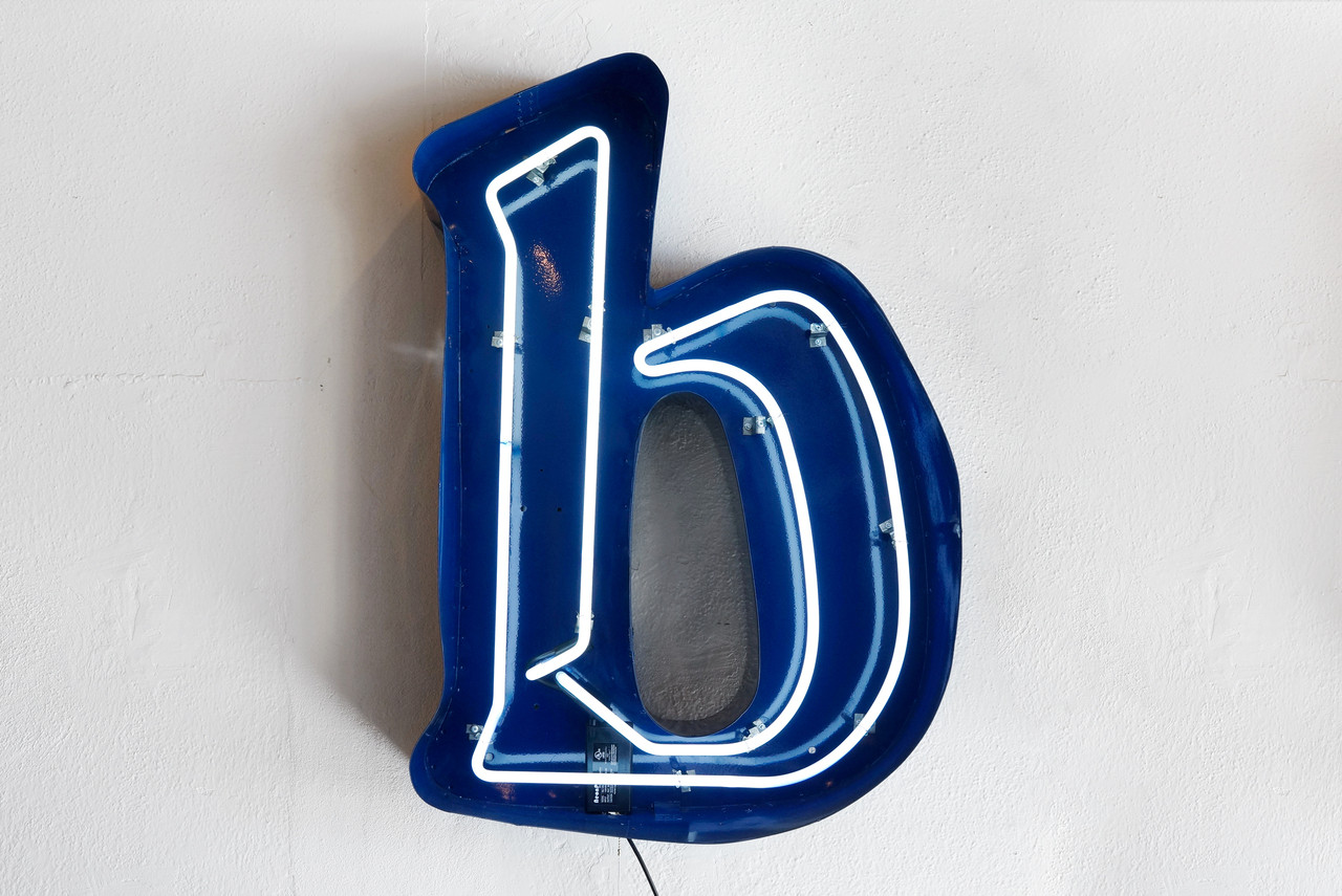 SOLD - Large Vintage Neon Channel Letter "b" Refinished - Rehab Vintage ...