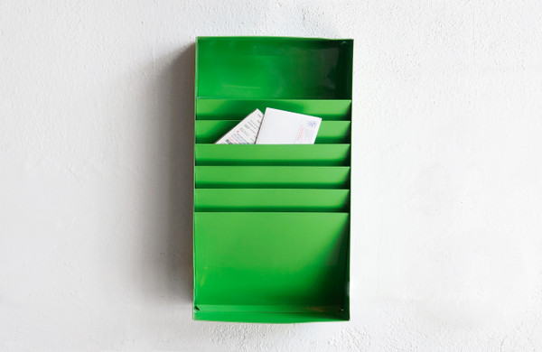 SOLD - Retro Office File Holder/ Magazine Rack, Refinished in Lime ...