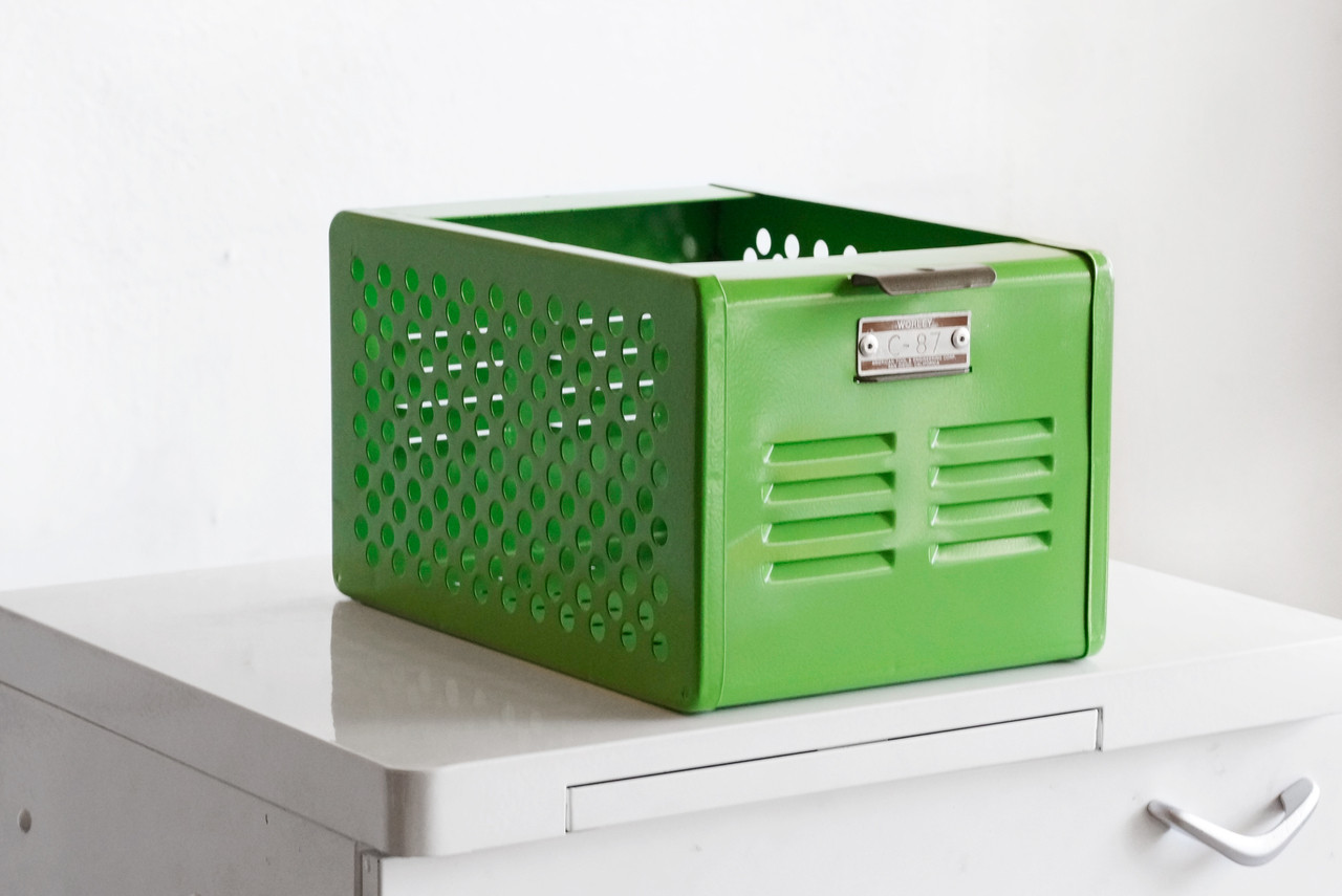 SOLD - LTD EDITION 1950s Mini Locker Basket Refinished in Lime - Rehab ...