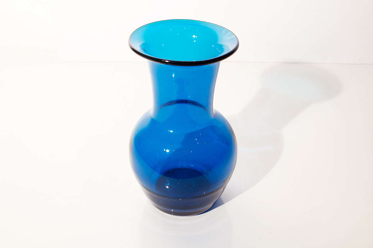 SOLD - Vintage Transparent Blue Glass Vase - Rehab Vintage Interiors