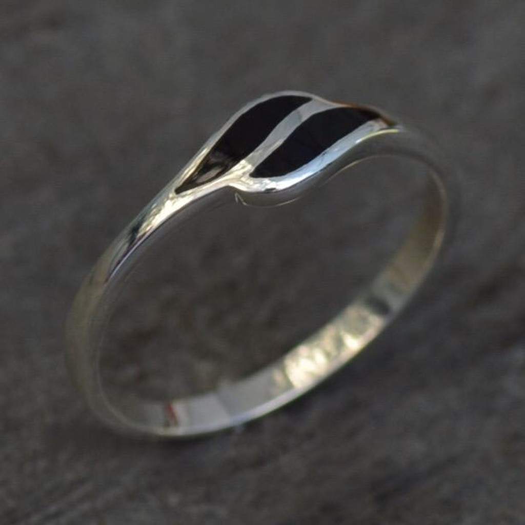 Silver Ladies Whitby Jet Ring - Abbey Jet - Whitby Jet Jewellery