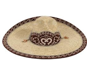 Straw sombrero with suede galon - El Charro