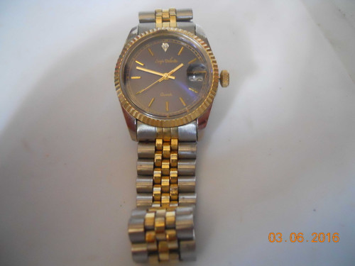 Men's SERGIO VALENTE WATCH Stainless & Gold tones w/ Diamond chip ...