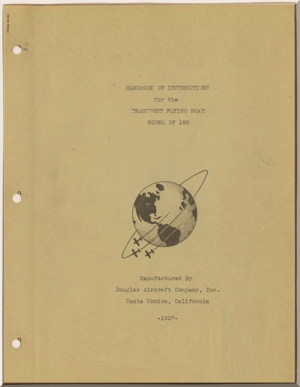 Douglas DF 195 Aircraft Handbook Manual - 1932