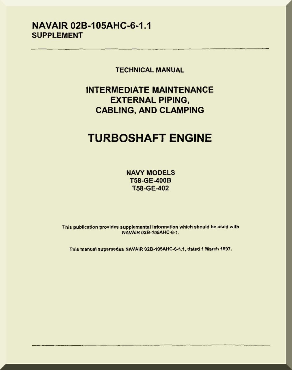 General Electric T58 -GE-400B , T58-GE-402 Aircraft Turboshaft Engine ...