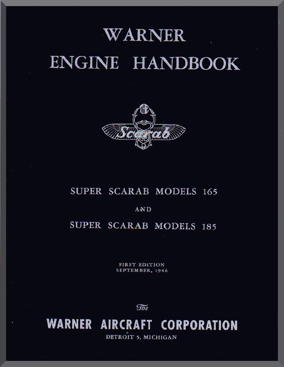 Warner Super Scarab 165 - 185 Aircraft Engine Handbook Manual ( English ...