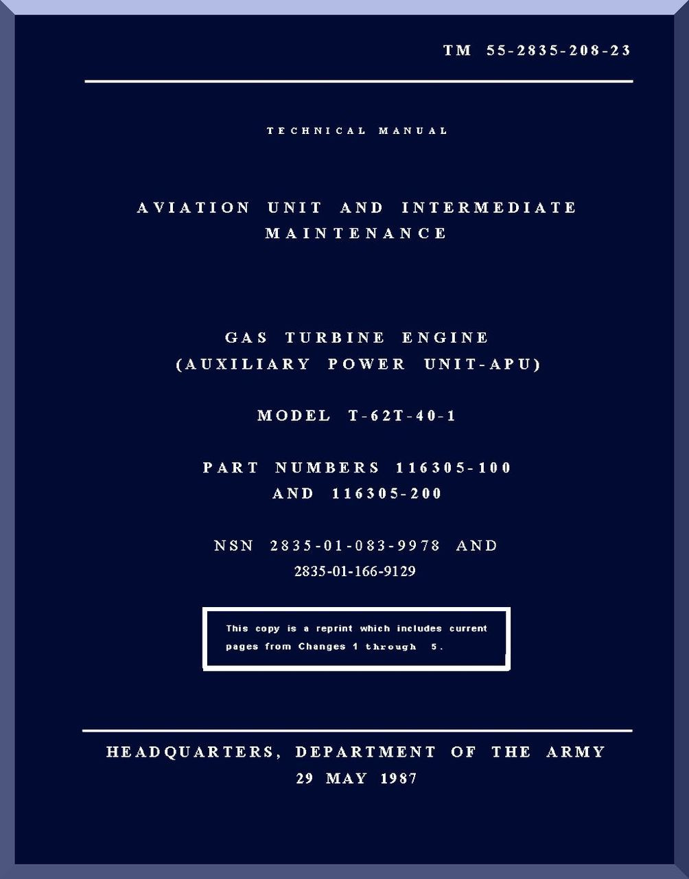 Solar T-62T-40-1; Technical Manual Aviation Unit and Intermediate ...