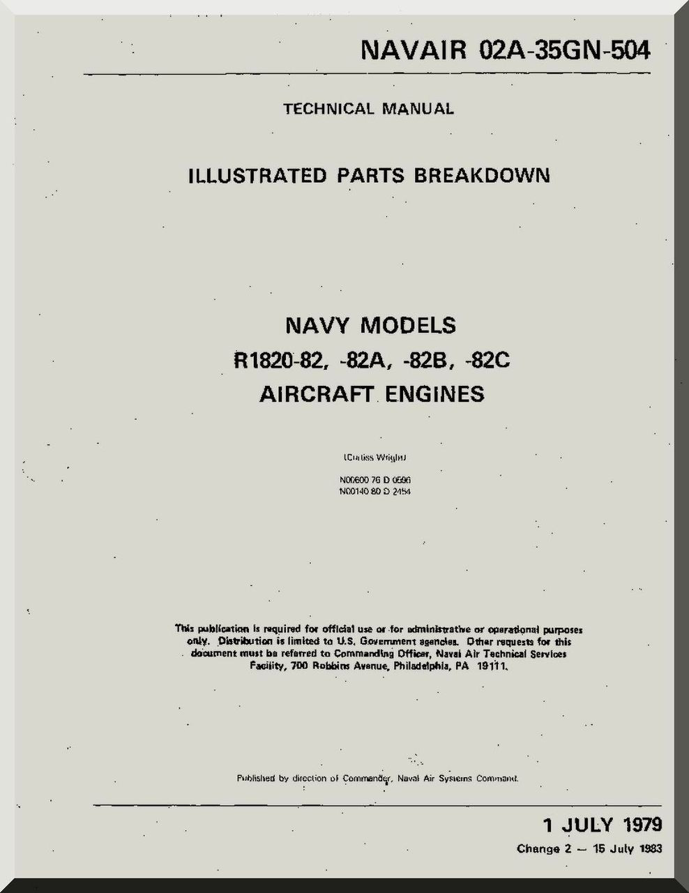 Wright R-1820 -82 -82A , 82C Cyclone Aircraft Engine Illustrated Parts ...