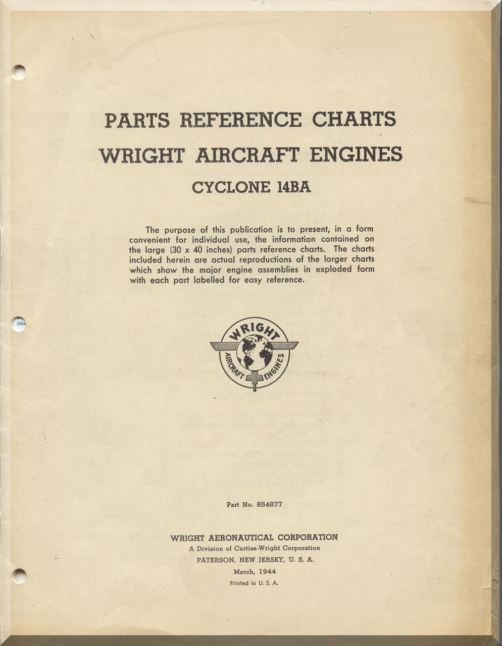 Wright R-2600 Cyclone 14 BA Aircraft Engine Parts References Charts ...