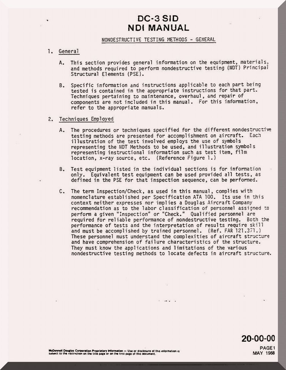 Douglas DC-3 Aircraft Non Destructive Methods Manual - Aircraft Reports ...