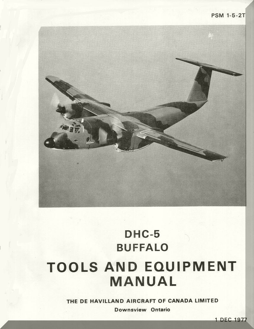 De Havilland DHC-5 Buffalo Aircraft Tools Equipment Manual - 1-5-2T ...