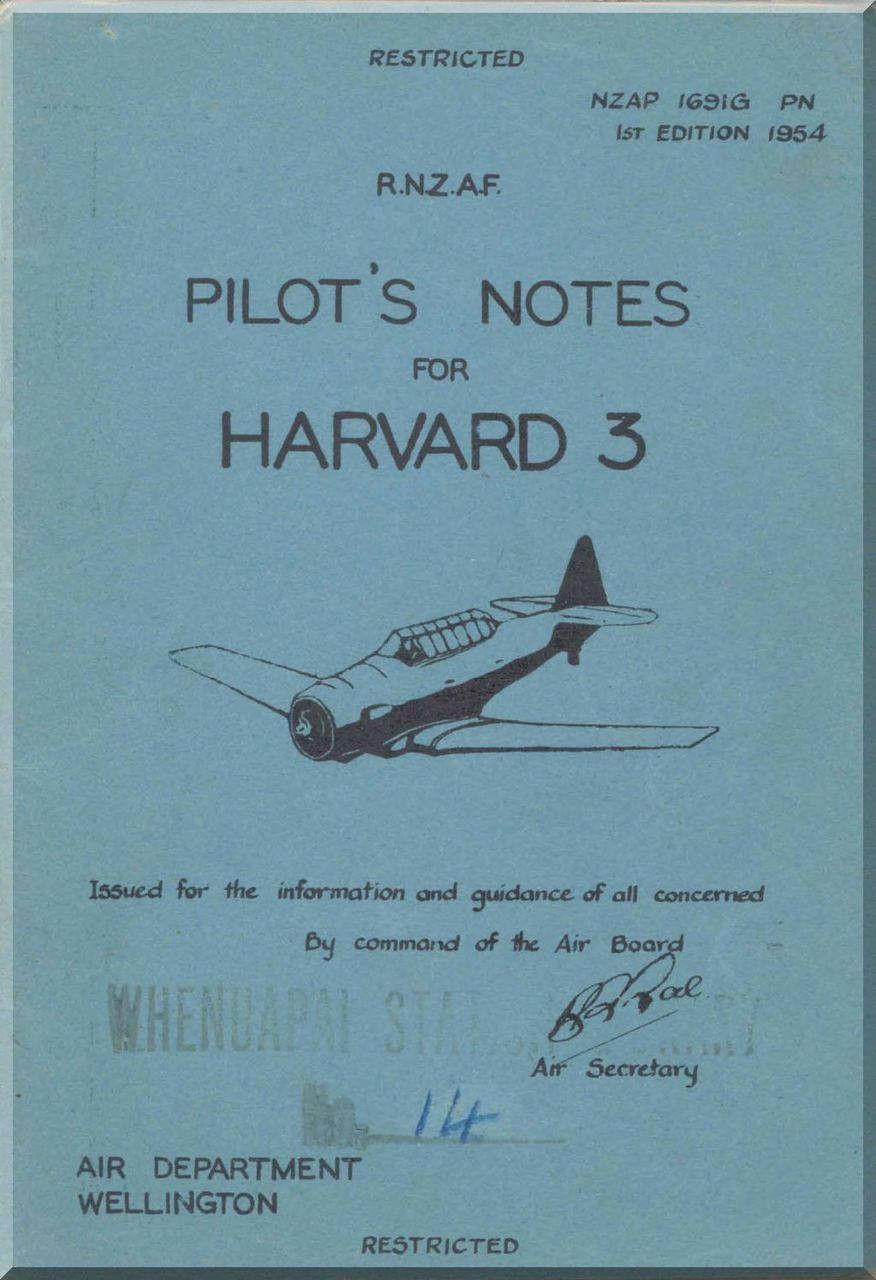 North American Aviation Harvard 3 Aircraft Pilot Notes Manual - RNZAF ...