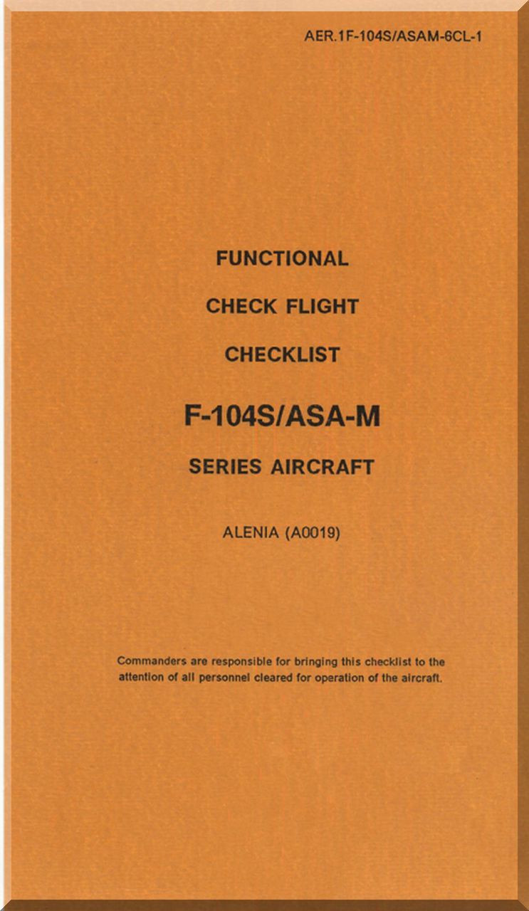 Aeritalia / Lockheed F-104 S Aircraft Check Functional Check Flight ...