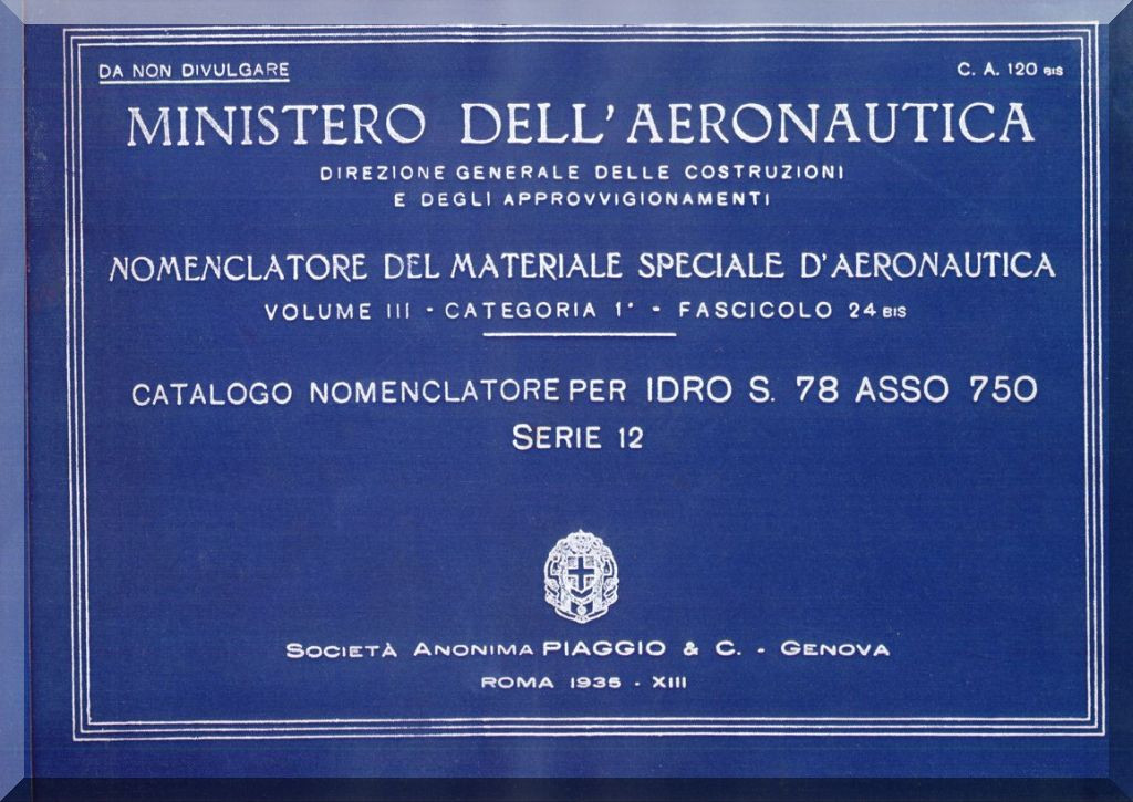 Savoia Marchetti S.78 Aircraft Illustrated Parts Catalog Manual ...