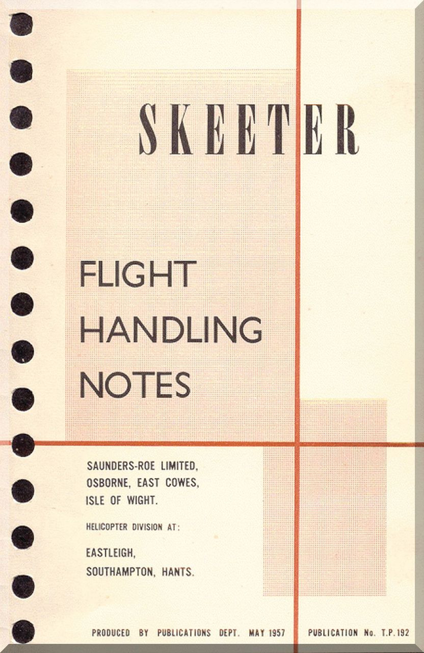 Saunders Roe Skeeter Helicopter Flight Notes Manual - Aircraft Reports ...