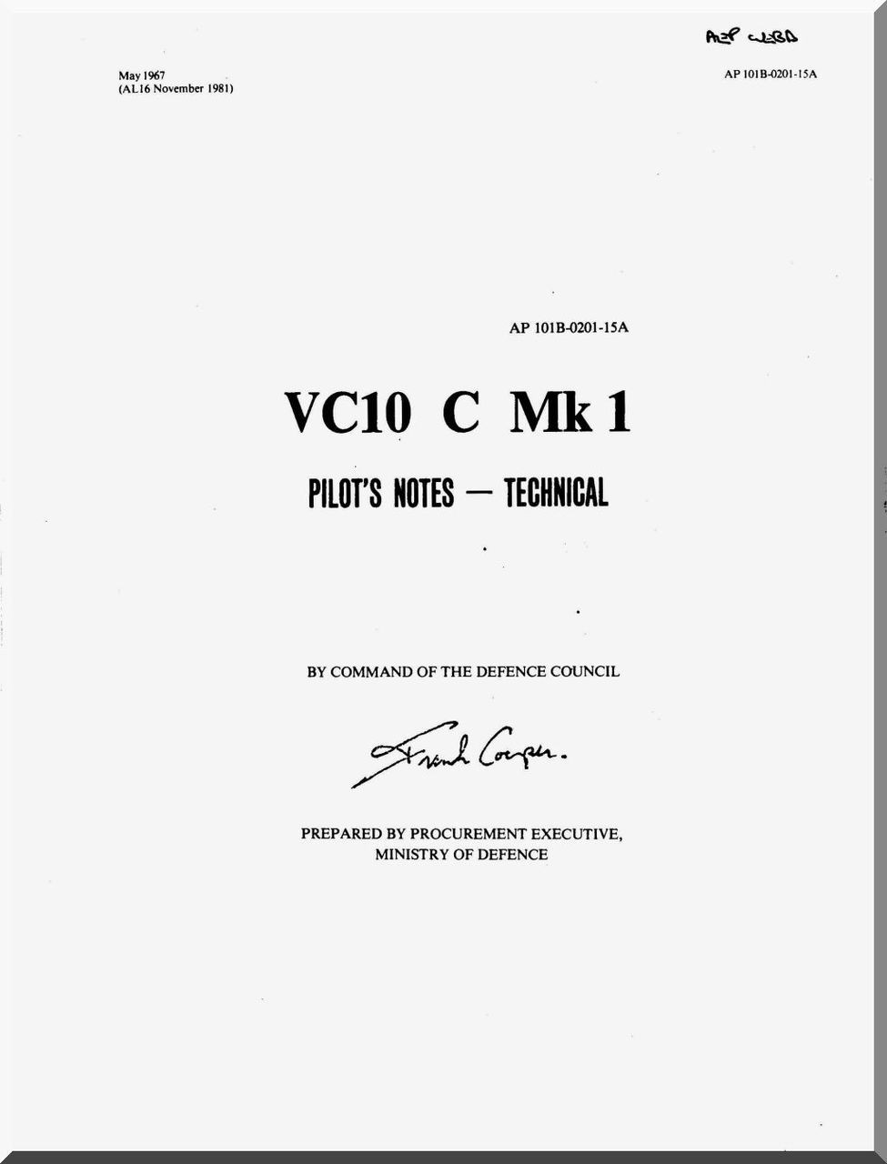 Vickers VC-10 C Mk1 Aircraft Pilot's Notes Manual - Aircraft Reports ...