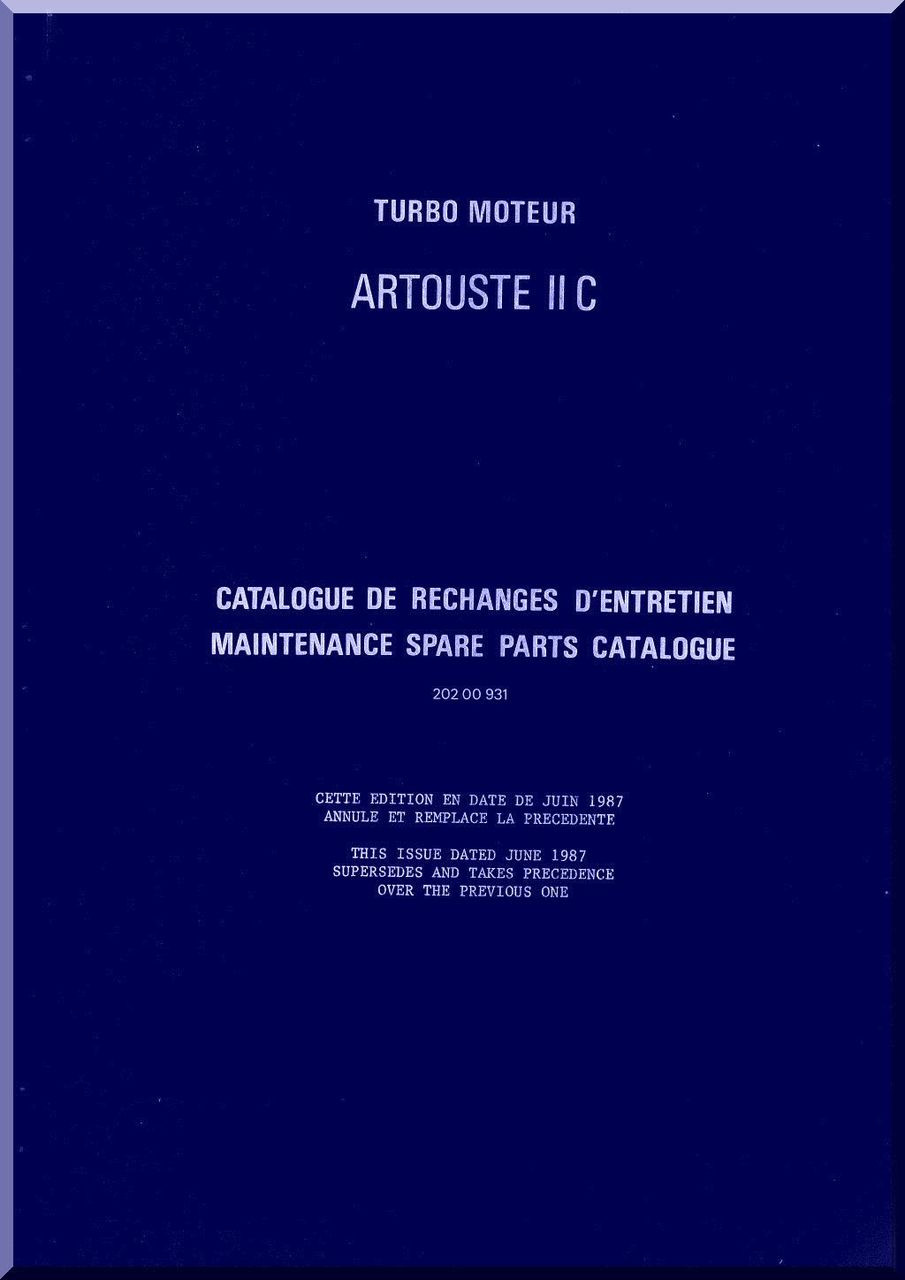 Turbomeca Artouste II C Aircraft Helicopter Engine Maintenance Spare ...