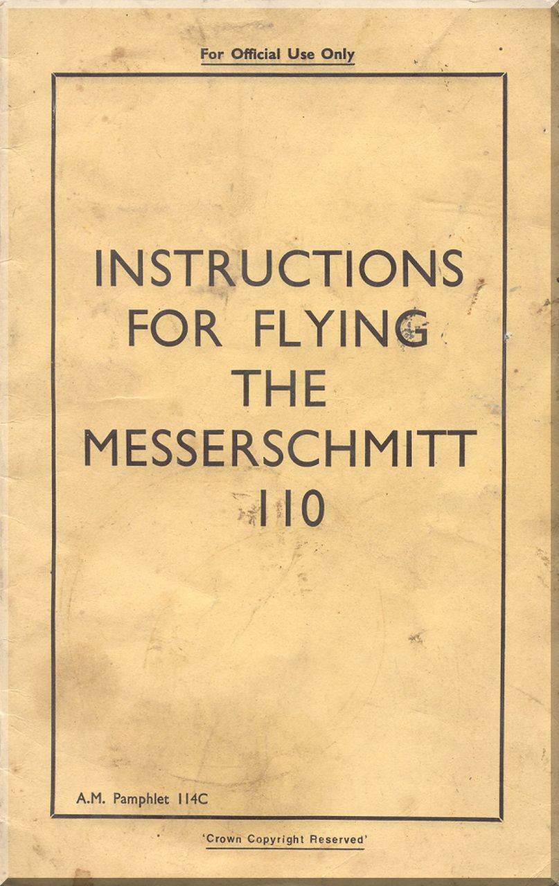 Messerschmitt Me-110 Airplane Flight Instruction (English Language ...