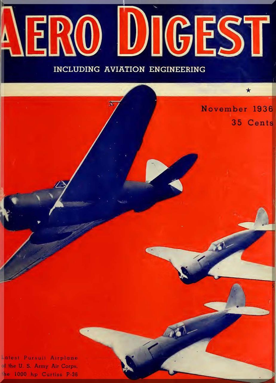 Aero Digest Aircraft Aviation Magazines November 1936 - Aircraft ...