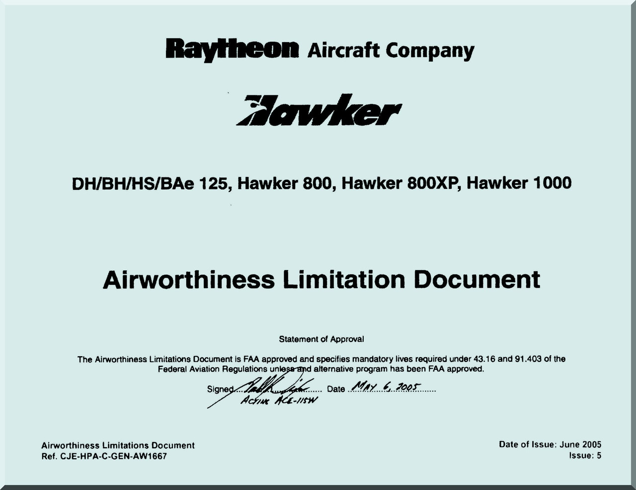 Hawker Raytheon Beechcraft DH / BH / HS / BAe 125 / Hawker 800 / 800XP ...