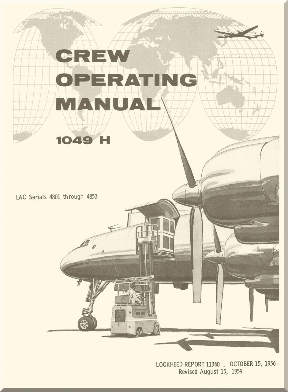 Lockheed 1049 H Super Constellation Aircraft Crew Operation Manual ...