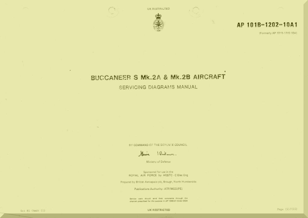 Blackburn Buccaneer S Mk.2A and Mk2B Aircraft Service Diagrams Manual ...