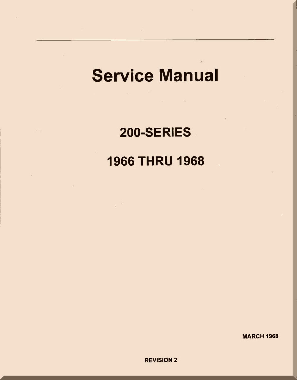 Cessna 200 Series Aircraft Service Manual from 1966 to 1968